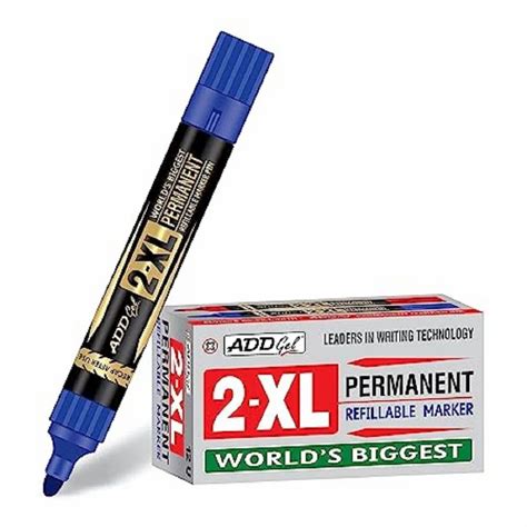 Blue And Black Fine Tip Add Gel 2xl Permanent Refillable Marker At ₹ 17