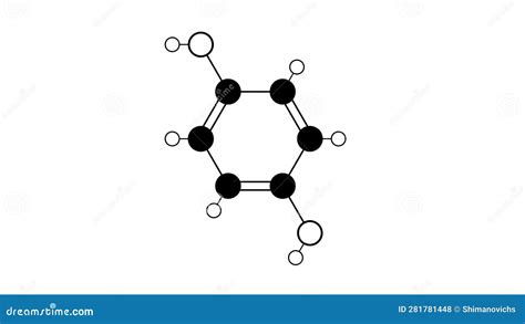 Hydroquinone Molecule Benzene 1 4 Diol Molecule Molecular Structure Isolated 3d Model Van Der