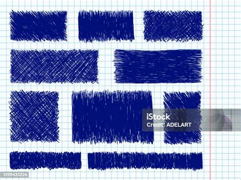 낙서 반점과 프레임 벡터 간단한 굵은 스케치 프레임 세트 블루 펜 손으로 그린 효과 컬렉션 낙서 곡선 테두리 설정 운동 도서 페이지 코너에 대한 스톡 벡터 아트 및 기타