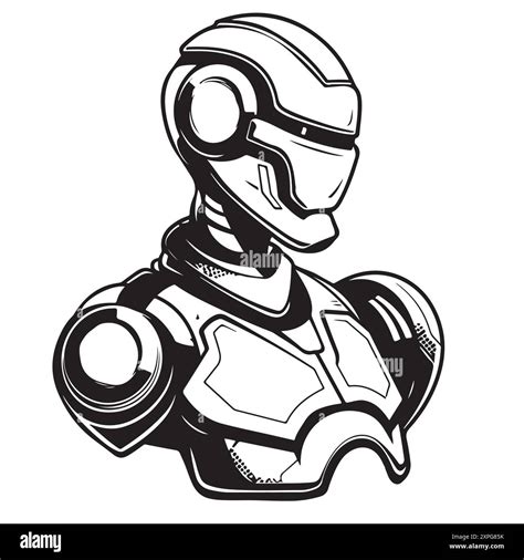 Vector Sketch Illustration Of A Robot Head Stock Vector Image And Art Alamy