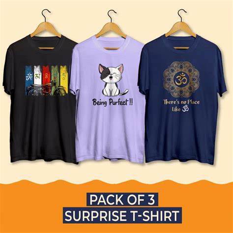 Pack Of 3 Surprise T Shirts Super Saver Pack Soul And Peace