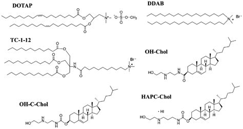 Structure Of Cationic Cholesterol Derivatives And Cationic Lipids With Download Scientific