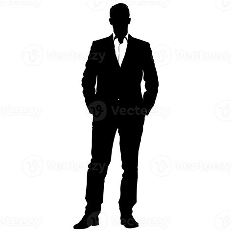 Ai Generated Silhouette Business Man Full Body Black Color Only