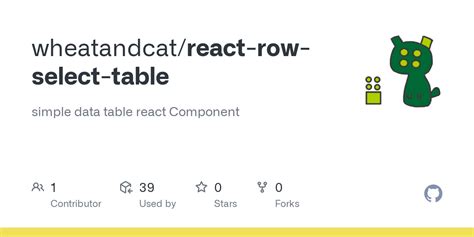 GitHub Wheatandcat React Row Select Table Simple Data Table React Component