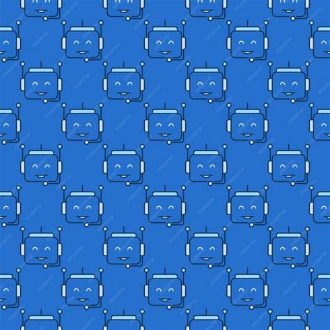 Premium Vector Robot Chatbot Head Vector Colored Seamless Pattern