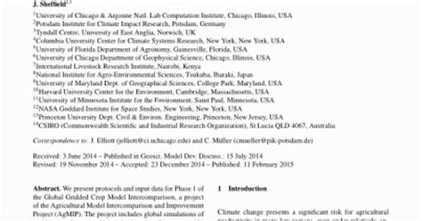 the global gridded crop model intercomparison data and modeling