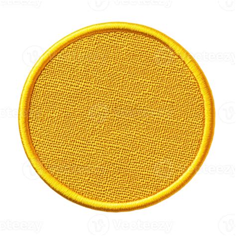 Close Up Gold Circular Cloth Patch With Overlocking Ready Design