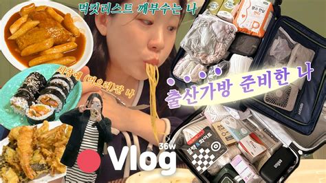 Vlog 36주차 후기 임산부 출산가방 리스트 공유 조치원 세종전통시장 막달 자연관장 💩 소중한 출산 전