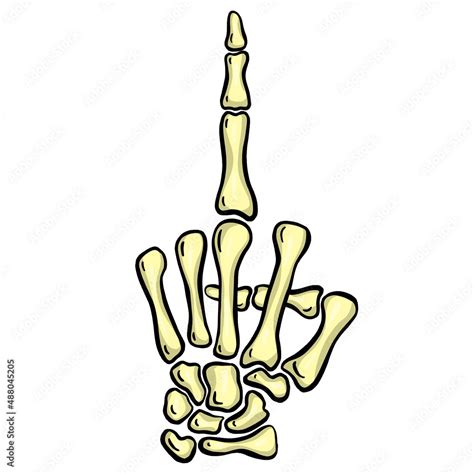 Cartoon Skeleton Hand Gesture Illustration Vector For Halloween Stock Vector Adobe Stock