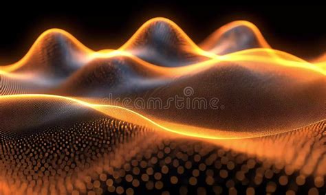 Abstract Dynamic Glowing Particle Waves Stock Footage Video Of Network Surface