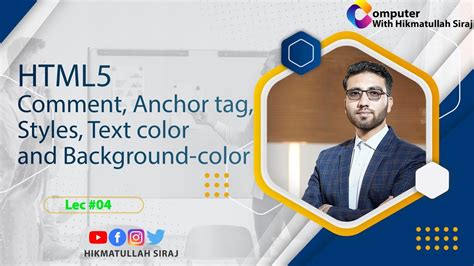 Html 5 Day 004 Comment Anchor Tag Style Attribute Text Color Background Color Pashto