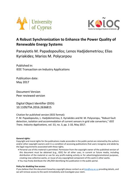 pdf robust fault detection isolation and accommodation of current