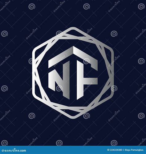 Nf Initial Letter Hexagonal Logo Vector Stock Vector Illustration Of