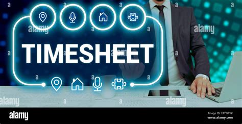 Text Sign Showing Timesheet Conceptual Photo Graphical Representation