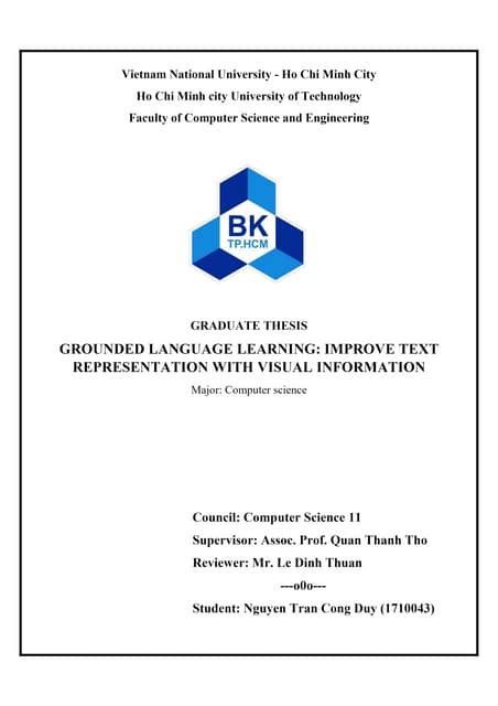 Grounded Language Learning Improve Text Representation With Visual Information Nguyen Tran Cong