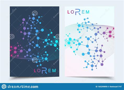 Scientific Brochure Design Template Vector Flyer Layout Molecular Structure With Connected