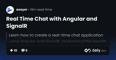 Real Time Chat With Angular And Signalr Dailydev
