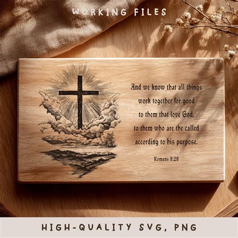 Christian Wood Sign Svg Bible Verse Quotes Png Cutting Board Design