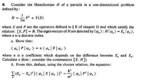 commutation and completeness in 1d hamiltonian