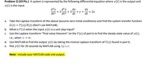 Solved Problem Pts A System Is Represented By The Chegg