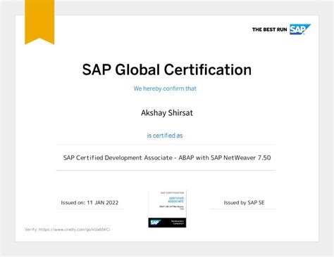 akshay v shirsat on linkedin sap sapabap globalcertification 15