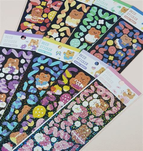 4개이상 구매상품 다꾸스티커모음 홀로그램스티커 곰돌이스티커 조각스티커 스티커북 핀셋 폴딩박스 다꾸용품 에이블리