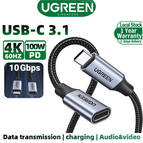 Ugreen Usb C Extension Cable Usb Type C Gen Male To Female Fast Charging Audio Data