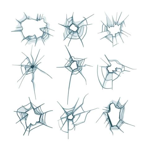Broken Glass Set Cartoon Vector Illustration 32829626 Vector Art At