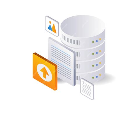 Premium Vector Database Server Technology Infographic Flat Isometric