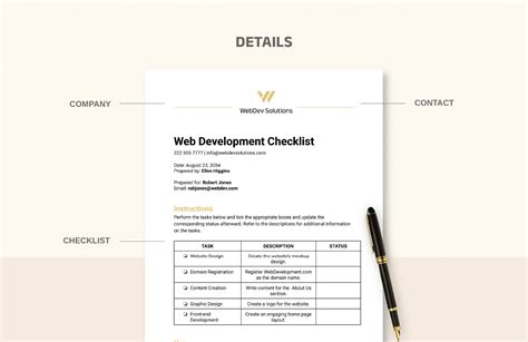 Web Development Checklist Template In Word PDF Google Docs Download Template Net