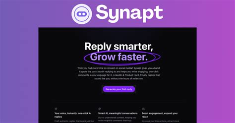 Ai Social Media Tool Views Per Minute Analytics And Smart Replies Synapt