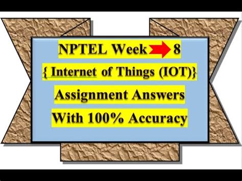 NPTEL IOT WEEK Assignment Answer YouTube