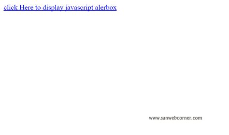 How To Create A Javascript Alert Box For Link