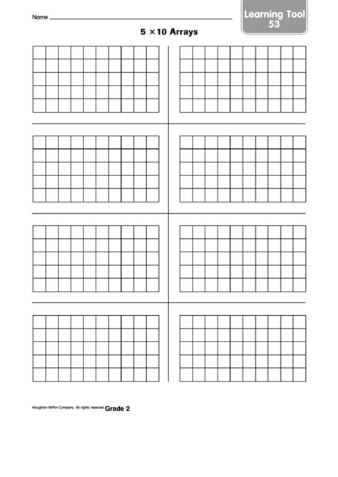 Learning Tool 5 10 Arrays Template Printable Pdf Download