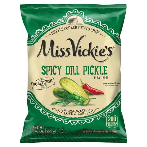 Miss Vickies Spicy Dill Pickle Kettle Cooked Potato Chips 138 Ounce