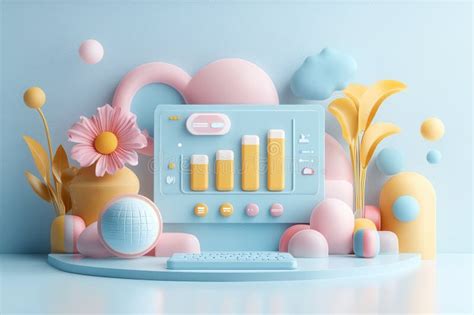 modern workspace colorful 3d dashboard displaying data insights and
