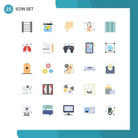 Set Of 25 Vector Flat Colors On Grid For Care Grid Finger Shopping T Editable Vector Design