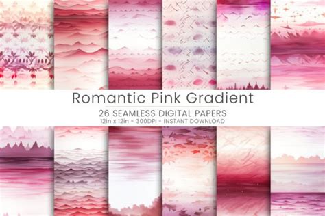 Romantic Pink Gradient Patterns Graphic By Mettodigitalpaperart