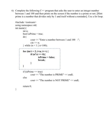 Solved Complete The Following C Program That Asks The Chegg