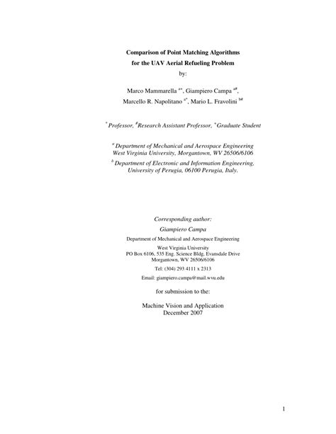 Pdf Comparison Of Point Matching Algorithms For The Uav Aerial Refueling Problem Researchgate