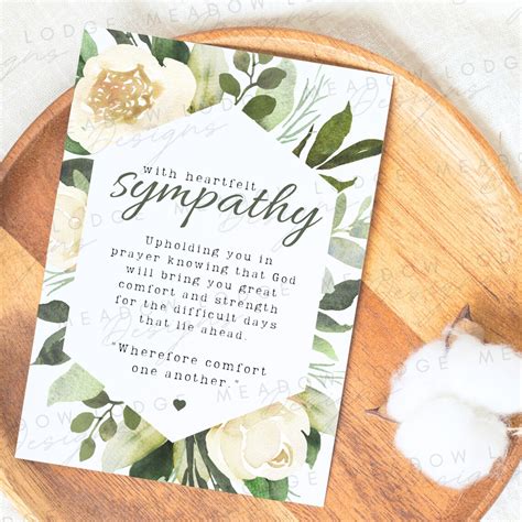 Printable Christian Sympathy Card Instant Download With Heartfelt Sympathy Card Print At Home
