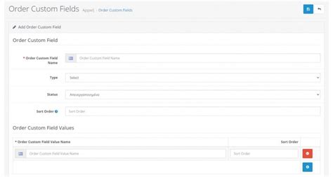 Opencart Order Custom Fields