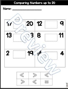 Comparing And Ordering Numbers Up To 20 By S Ismail TPT