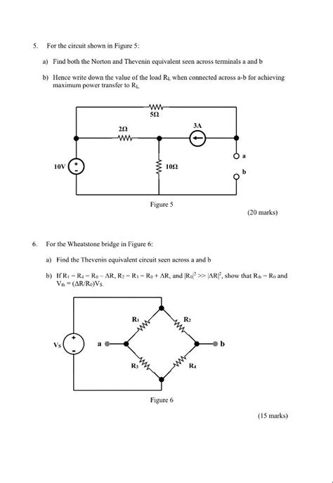 5 For The Circuit Shown In Figure 5 A Find Both The Norton And