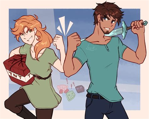 Steve X Alex Alex And Steve Fanart Minecraft Steve X Alex Fanart