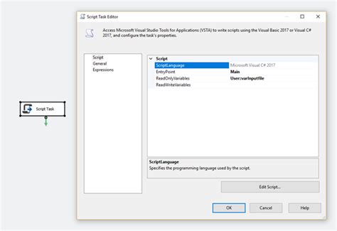 Sql Server Variables Not Generated In Script Task Stack Overflow