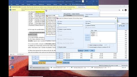 Spss Computing Variables And Syntax Editor Using Fluency Data Youtube