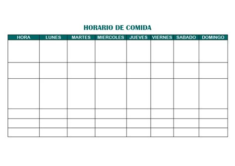 Horario De Comida Pdf