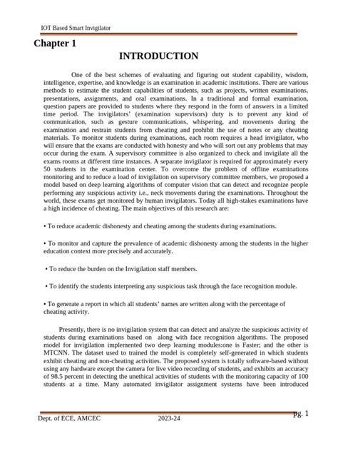 Report On Smart Invigilator Pdf Arduino Internet Of Things
