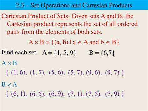 Ppt 2 3 Set Operations And Cartesian Products Powerpoint